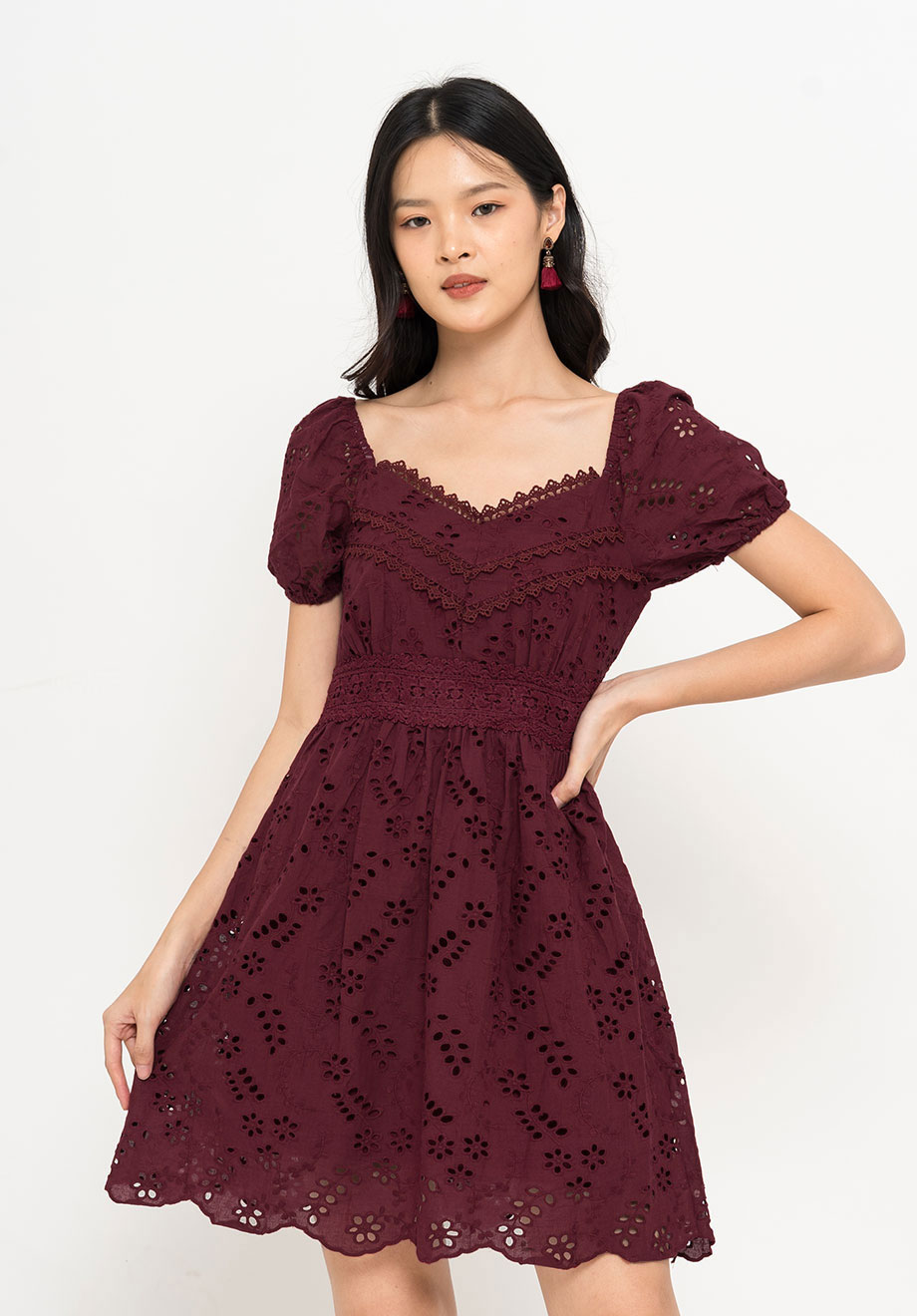 Xandra Dress Maroon - Chocochips | Chocochips Boutique | www.chocochips ...
